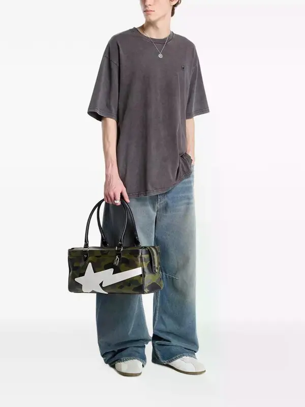 A BATHING APE Crew Neck Garment-dyed T-shirt