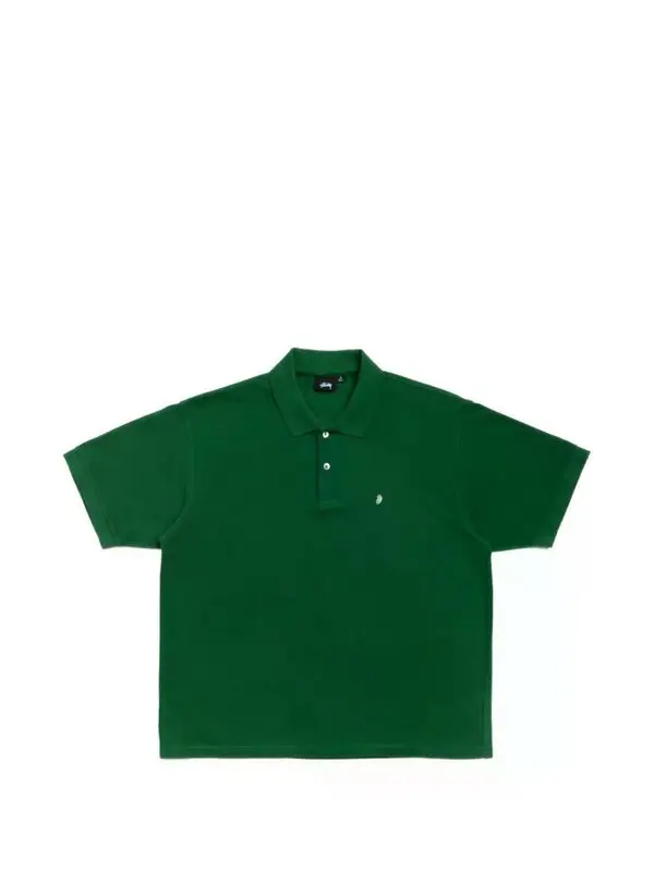 StÜssy Pique-knit Polo Shirt - Green