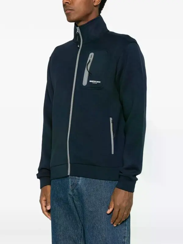 MURPHY&NYE Shore Zip-up Logo-print Sweatshirt - Blue