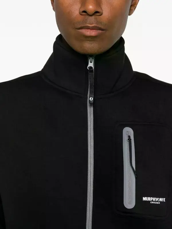 MURPHY&NYE Shore Zip-up Logo-print Sweatshirt - Black
