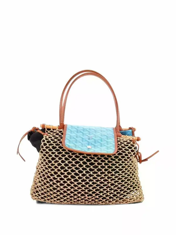 Goyard Aligre Bag Raffia Net With Coated Canvas Tote Bag