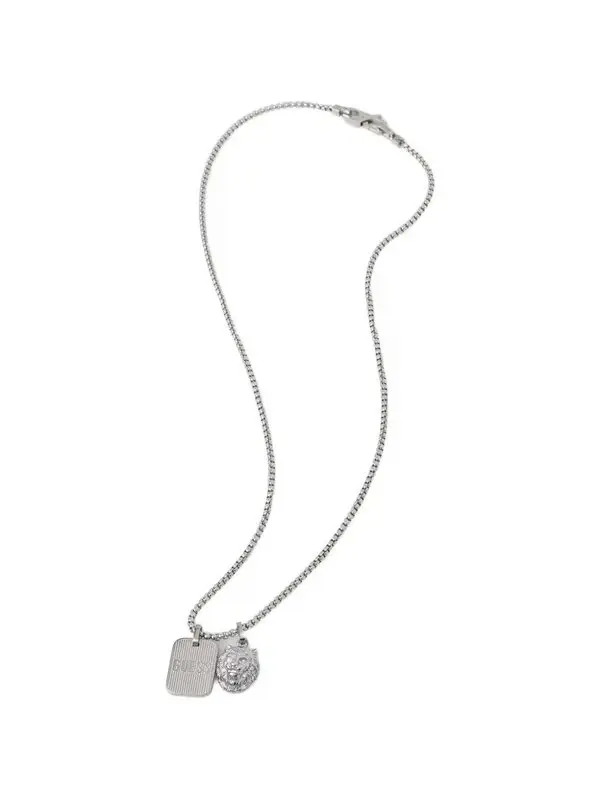 Guess Lion-pendent Necklace - Silver
