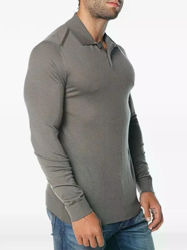 Armani Exchange Long-sleeve Knit Polo Shirt
