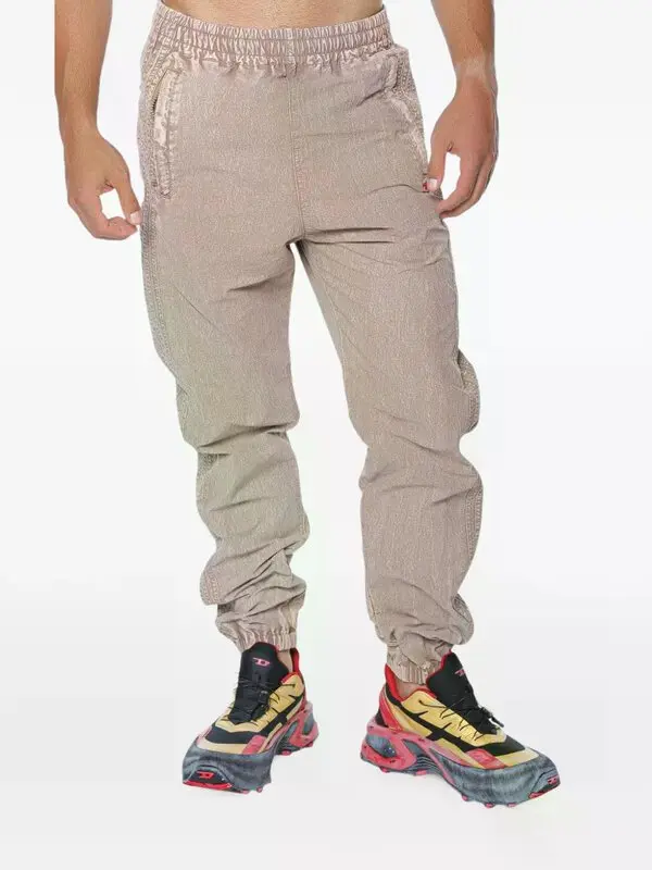 DIESEL® Washed Nylon Pants With Side Bands - Neutrals