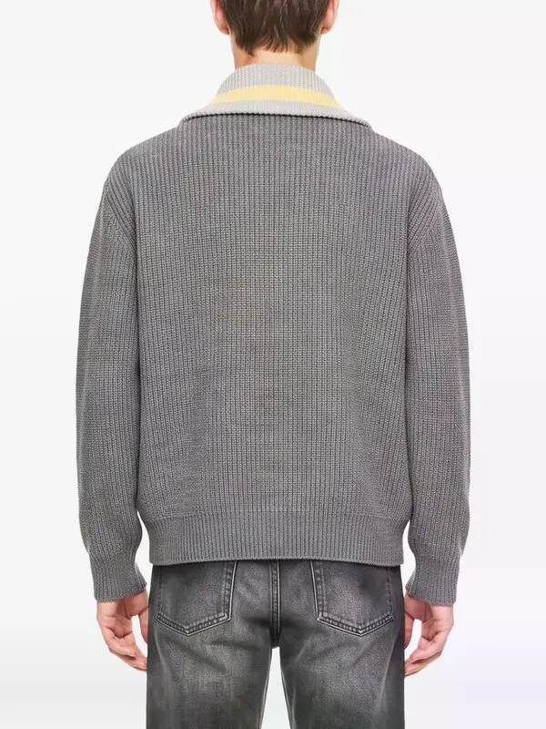 Drole De Monsieur Cable-knit Half-zip Sweater