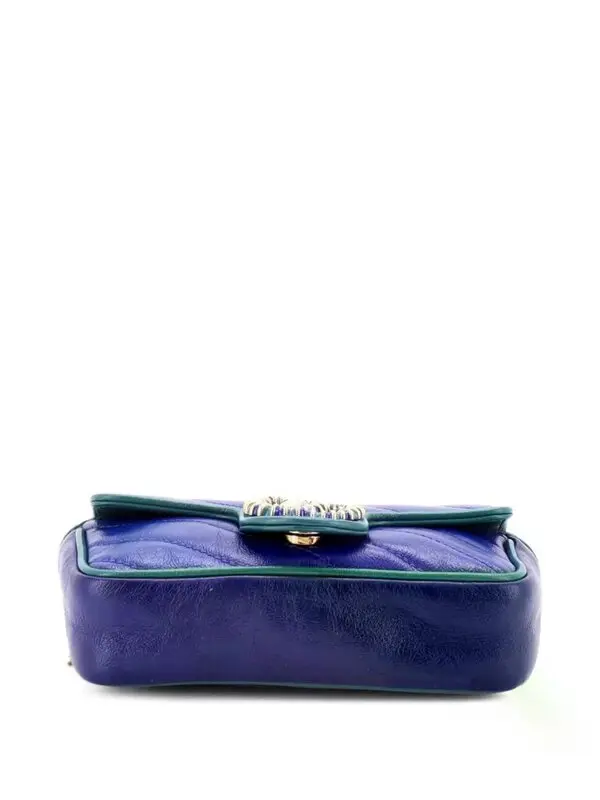 Gucci Gg Marmont Flap Bag Diagonal Quilted Leather Super Mini Crossbody Bag