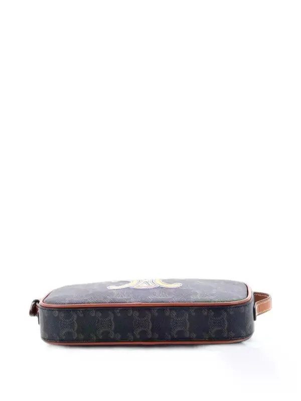 Celine Cuir Triomphe Camera Embroidered Triomphe Coated Canvas With Leather Small Shoulder Bag