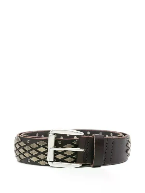 Our Legacy Abstract Snake Leather Belt - Brown