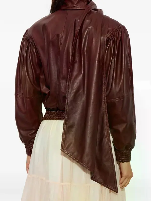 Chloé Cropped Scarf Jacket In Leather