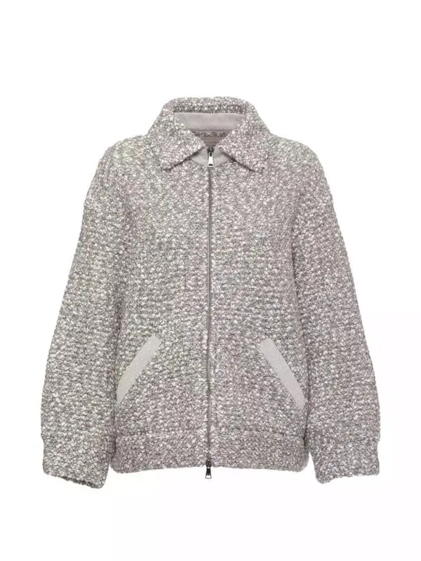 D.exterior Sequin-embellished Tweed Jacket - Grey