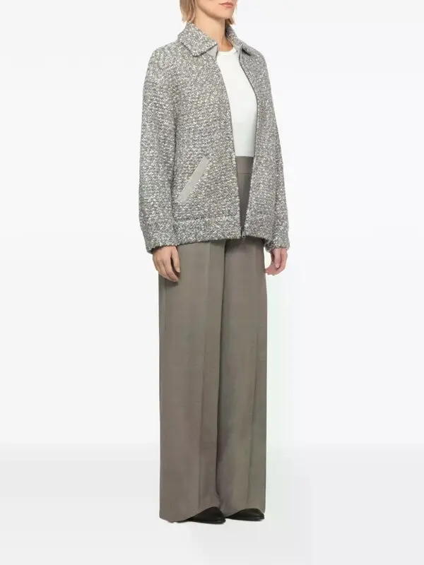 D.exterior Sequin-embellished Tweed Jacket - Grey