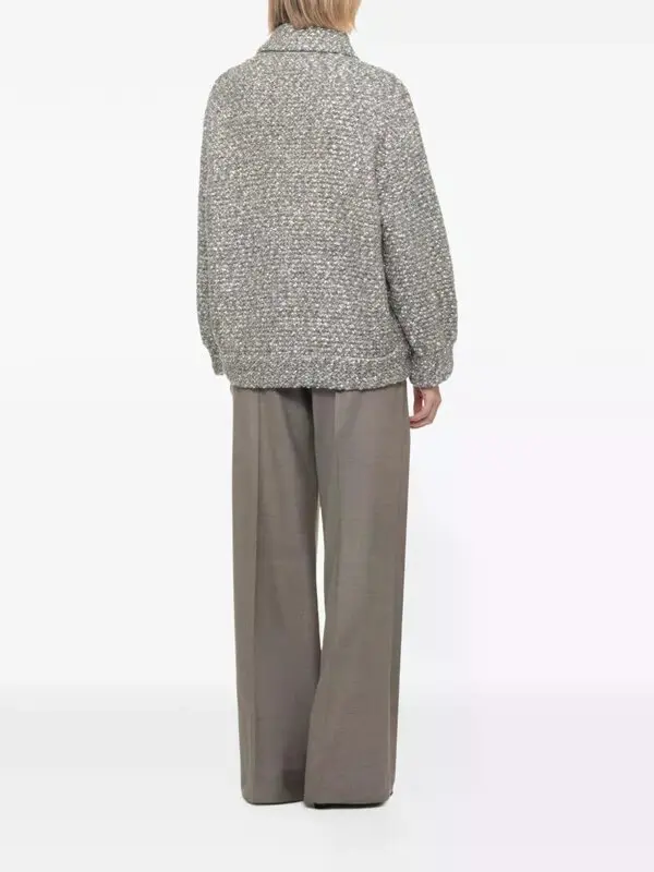 D.exterior Sequin-embellished Tweed Jacket - Grey