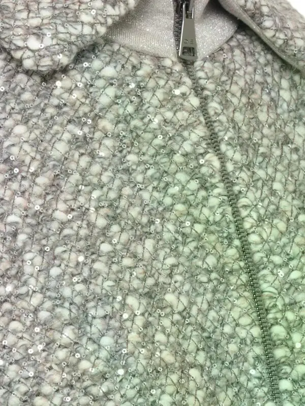 D.exterior Sequin-embellished Tweed Jacket - Grey