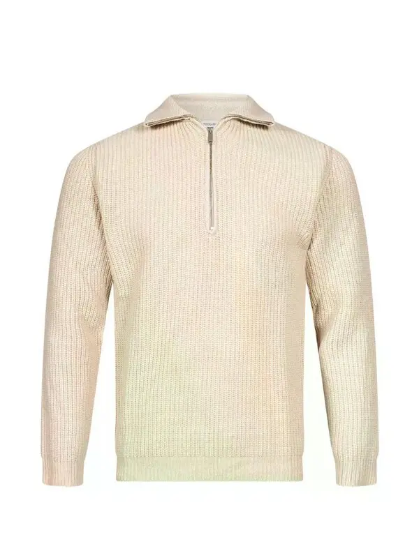MANIFATTURE DEL NORD Ribbed Quarter-zip Sweater