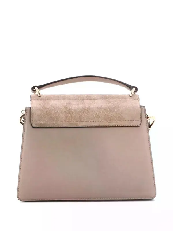 Chloé Faye Top Handle Bag Leather And Suede Small Satchel - Neutrals