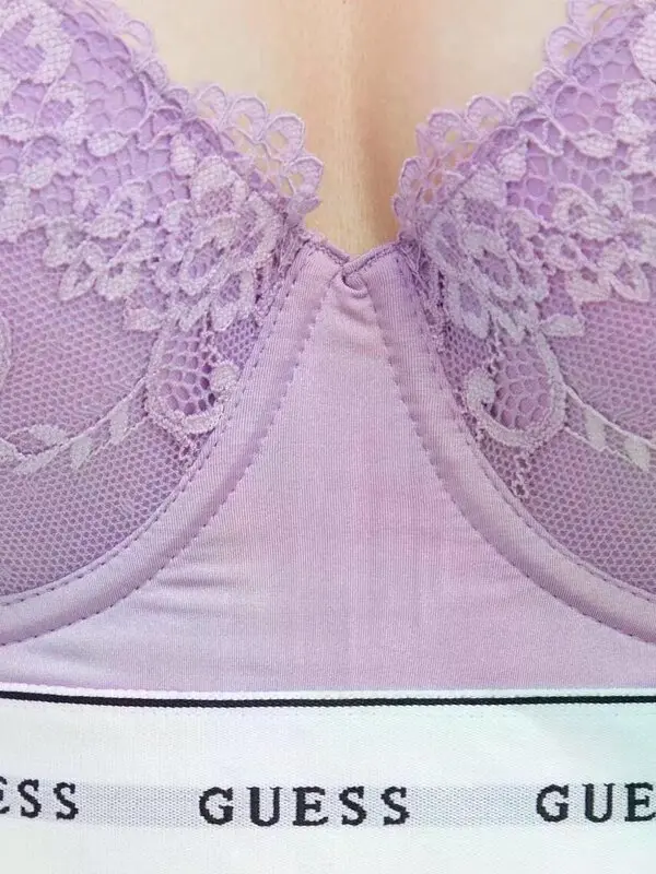 Guess Lace-panel Logo-band Bra