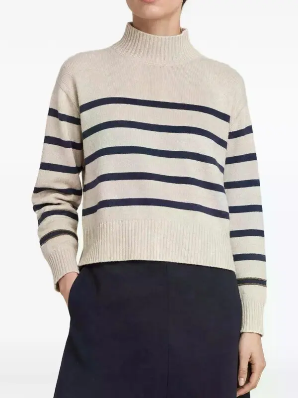 Brunello Cucinelli Striped Mock-neck Sweater