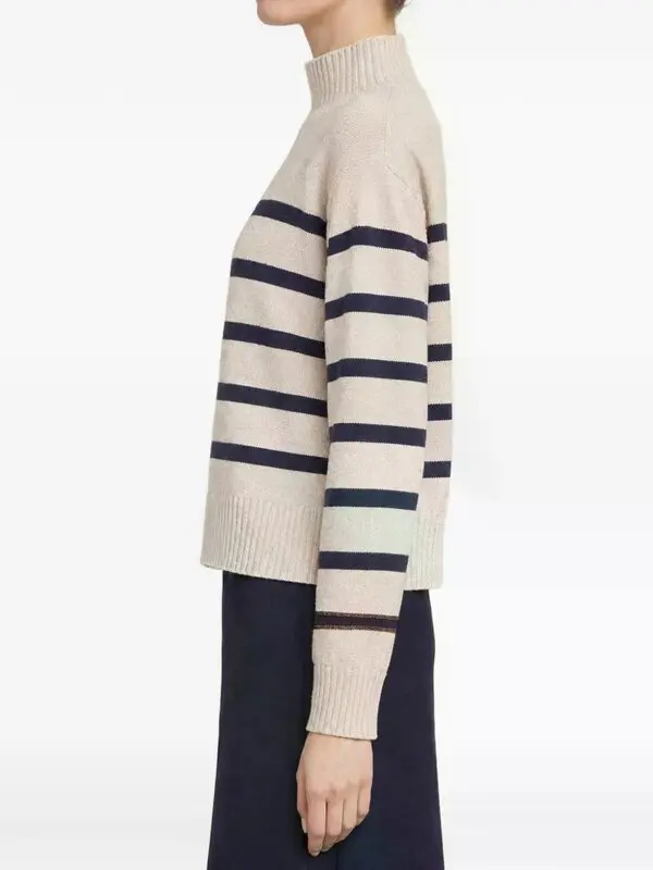 Brunello Cucinelli Striped Mock-neck Sweater