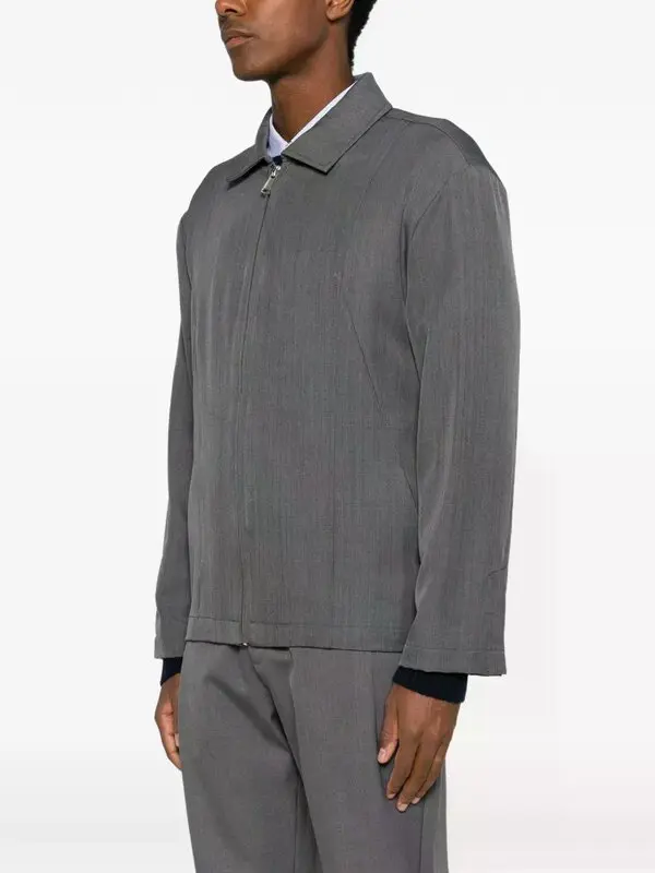 Imperial Zip-up Elasticated-hem Shirt Jacket