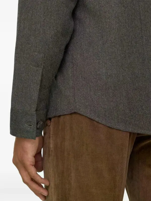 Boggi Milano Overshirt In Mélange Wool Flannel