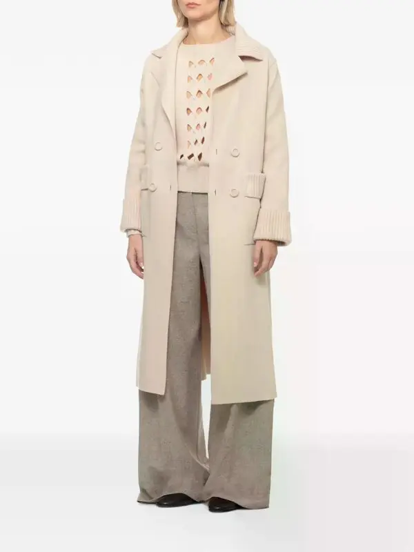 D.exterior Cut-out Raglan-sleeve Sweater - Neutrals