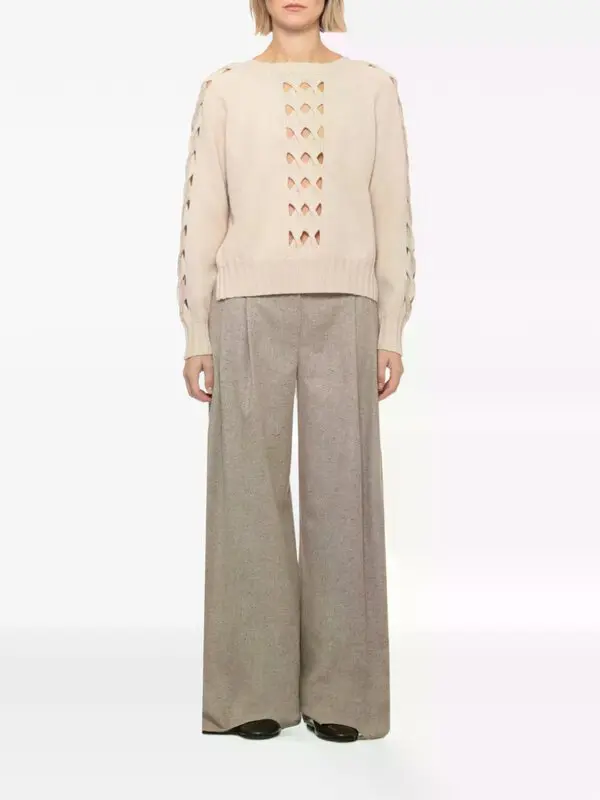 D.exterior Cut-out Raglan-sleeve Sweater