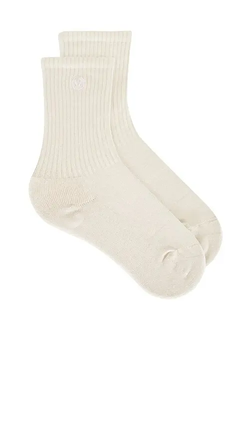 Lululemon Daily Essential Crew Socks In Ivory - Light Ivory