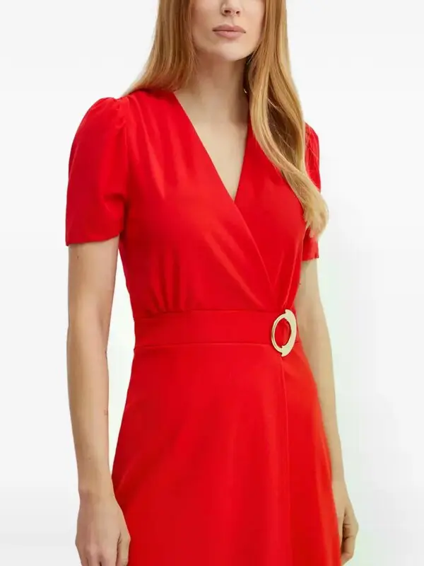 MORGAN Buckle-detail Mini Dress - Red