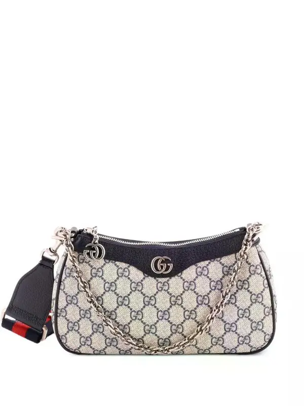 Gucci Ophidia Charm Shoulder Bag Gg Coated Canvas Small Crossbody Bag - Blue