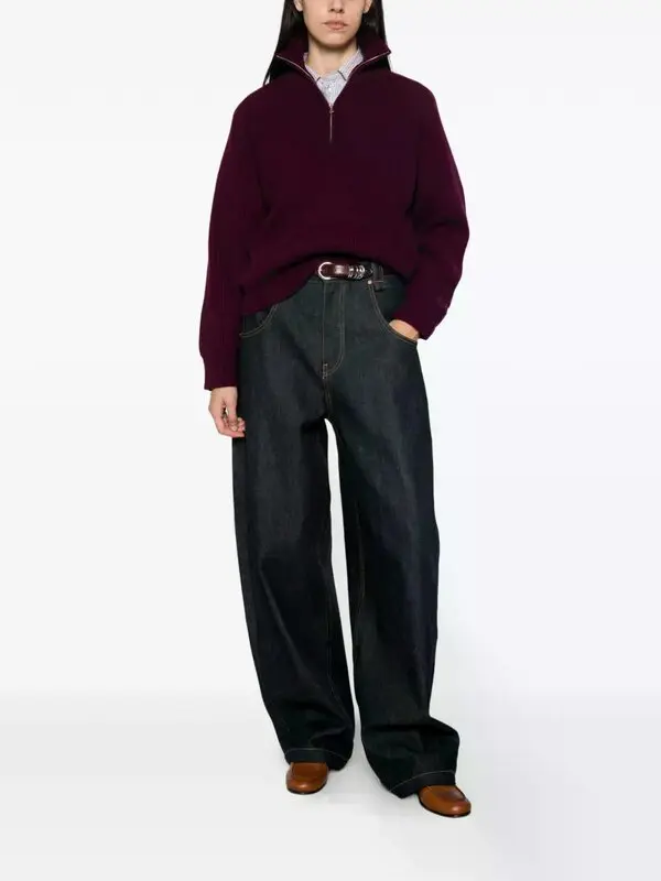 MC2 SAINT BARTH Isalyn Ribbed-knit Quarter-zip Sweater