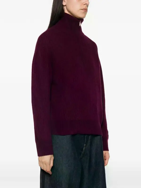MC2 SAINT BARTH Isalyn Ribbed-knit Quarter-zip Sweater