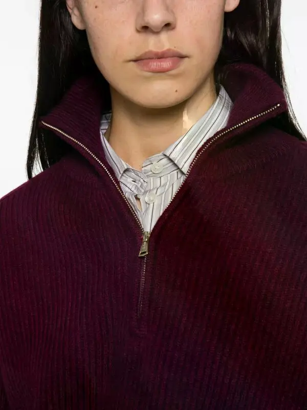 MC2 SAINT BARTH Isalyn Ribbed-knit Quarter-zip Sweater