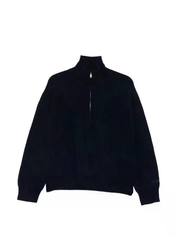MC2 SAINT BARTH Ribbed-knit Half-zip Sweater