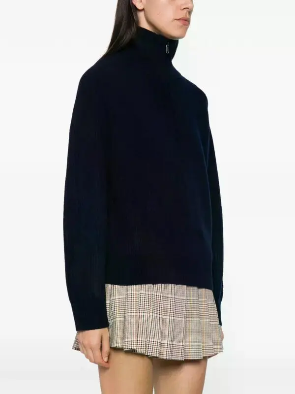 MC2 SAINT BARTH Ribbed-knit Half-zip Sweater