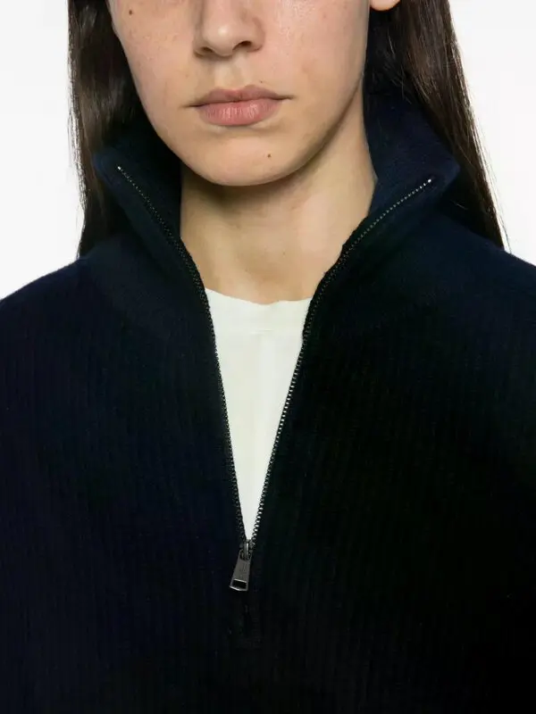 MC2 SAINT BARTH Ribbed-knit Half-zip Sweater