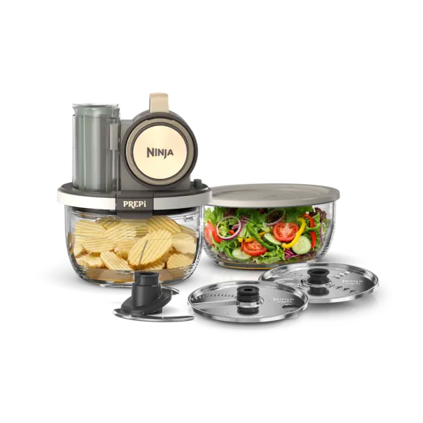 NINJA Prepi 5-in-1 Prep System: Chop, Slice, Crinkle, Shred, Puree In Stone In Stone /moss - Stone/moss