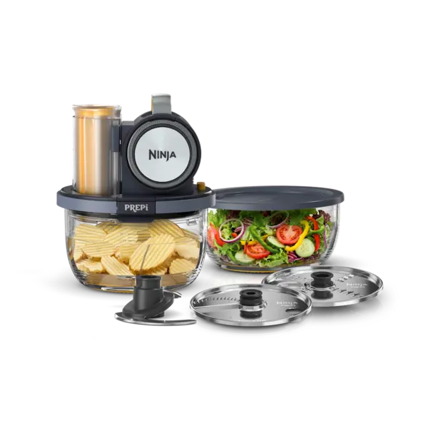NINJA Prepi 5-in-1 Prep System: Chop, Slice, Crinkle, Shred, Puree In Blue In Midnight Blue /mango - Midnight Blue/mango