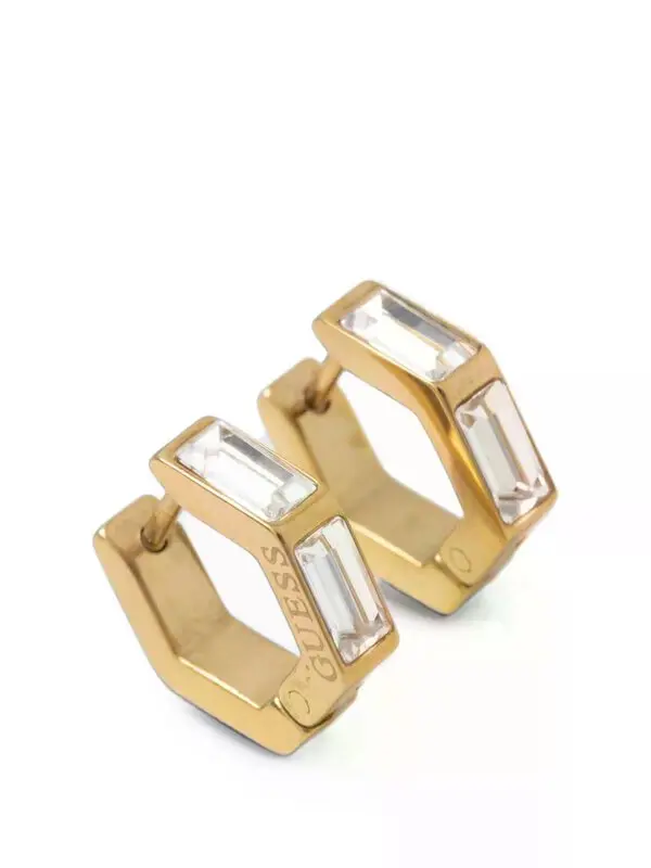 Guess Crystal-embellished Hexagonal Earrings