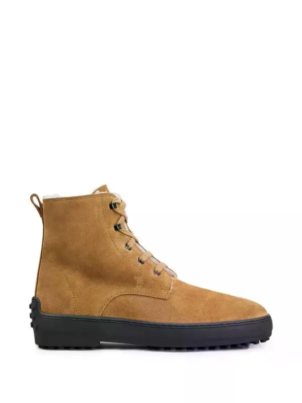TOD'S Gomma Shearling-lined Ankle Boots - Brown