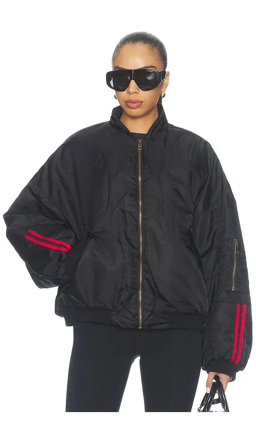 Lioness Bloom Bomber Jacket In Black - Midnight Flame