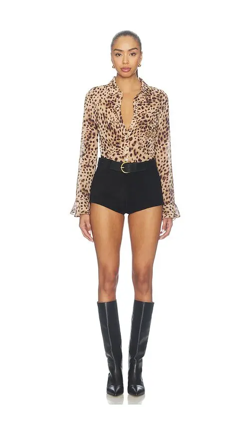 Majorelle Theia Blouse In Brown