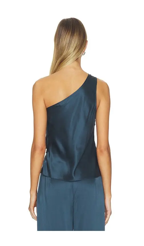 THE SEI Draped One Shoulder Top In Slate