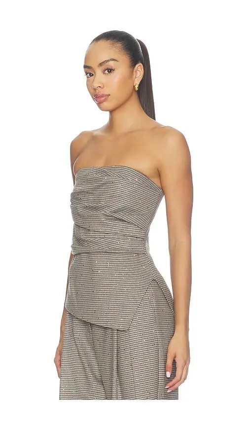 THE SEI Long Strapless Top In Grey