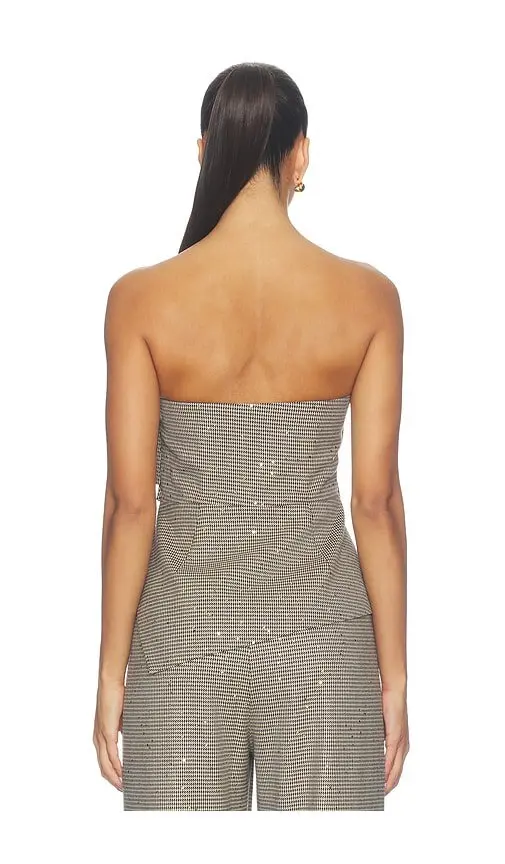 THE SEI Long Strapless Top In Grey