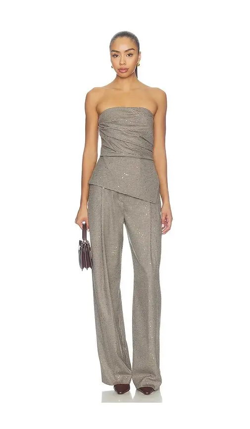 THE SEI Long Strapless Top In Grey