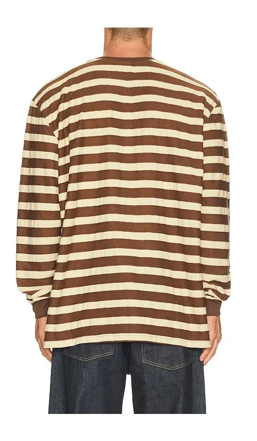 RHYTHM Textured Stripe Long Sleeve Tee Shirt