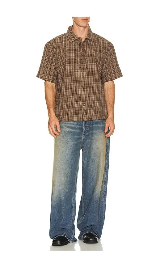 RHYTHM Relaxed Brady Check Shirt In Brown