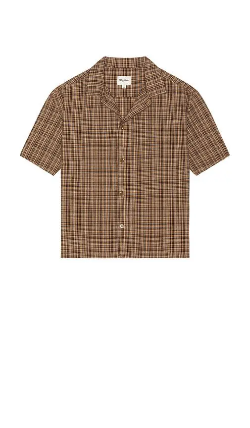 RHYTHM Relaxed Brady Check Shirt In Brown