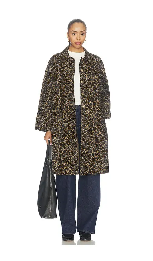 The Great. The Trench Coat In Multi - Dark Leopard