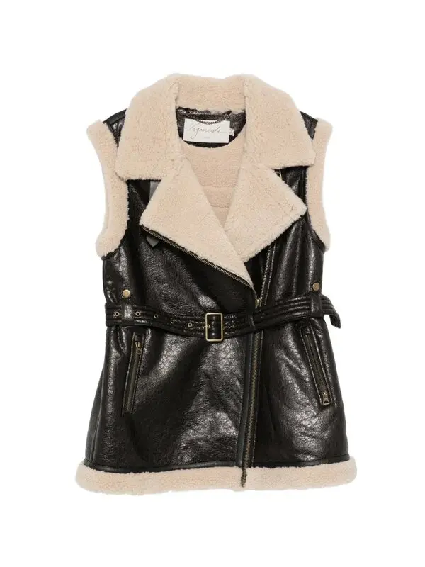 URBAN CODE Faux Leather Waist Coat - Black